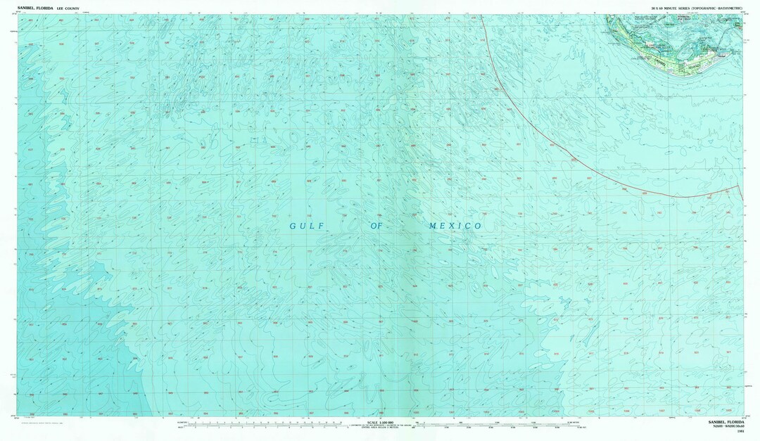 Sanibel Map 1981 - Nautical Chart Print - Etsy