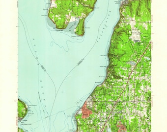 Admiralty Inlet & Puget Sound to Seattle 1948 Nautical Map - Etsy