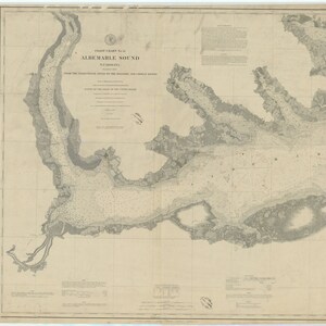 Albemarle Sound Historical Map 1880 - Nautical Chart Print - Etsy