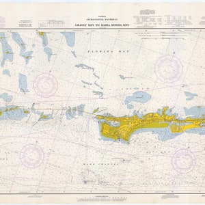 Grassy Key to Bahia Honda Key 1966 - Nautical Chart Print - Etsy
