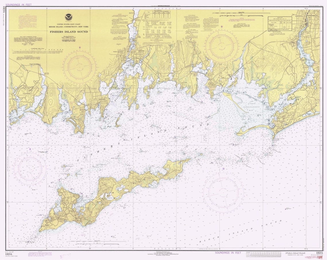 Fishers Island Map 1977 - Nautical Chart Print - Etsy