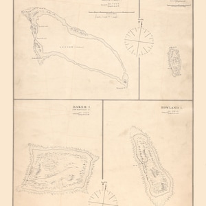 Guano Islands in the Pacific Ocean Map 1872 - Etsy