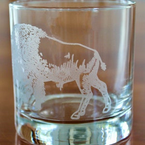 Laser Engraved Bison Glasses: Stemless Wine, Rocks, Pint, Champagne - Etsy
