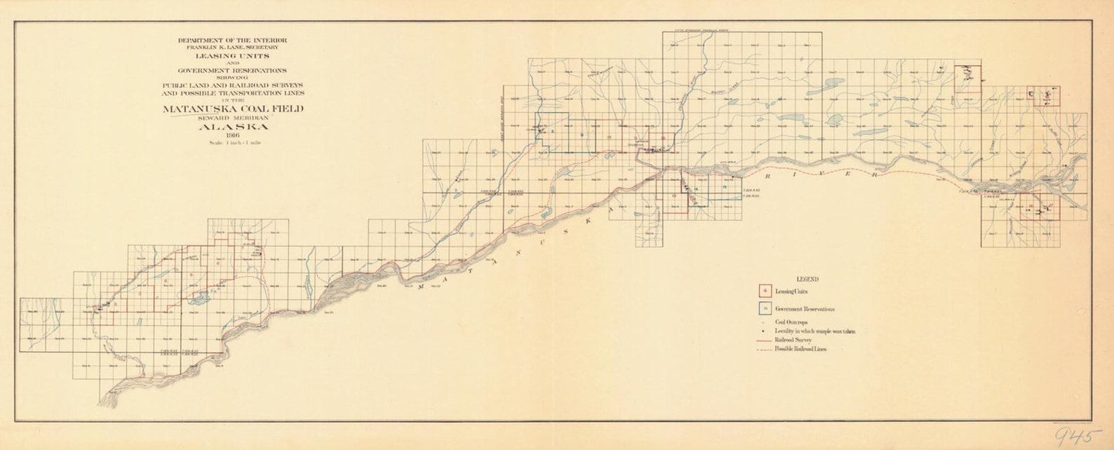 Matanuska Coal Field Map Alaska 1916 Nautical Chart Print - Etsy