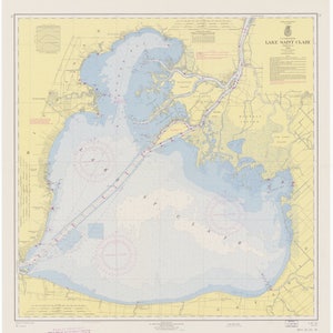Lake Saint Clair Map 1964 - Nautical Chart Print - Etsy