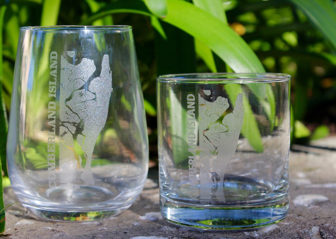 Cumberland Island Map Engraved Glasses - Etsy