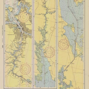 Norfolk to North River Map - 1943- Nautical Chart Print - Etsy