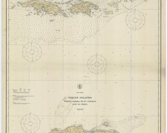 Usvi Nautical Chart - Etsy