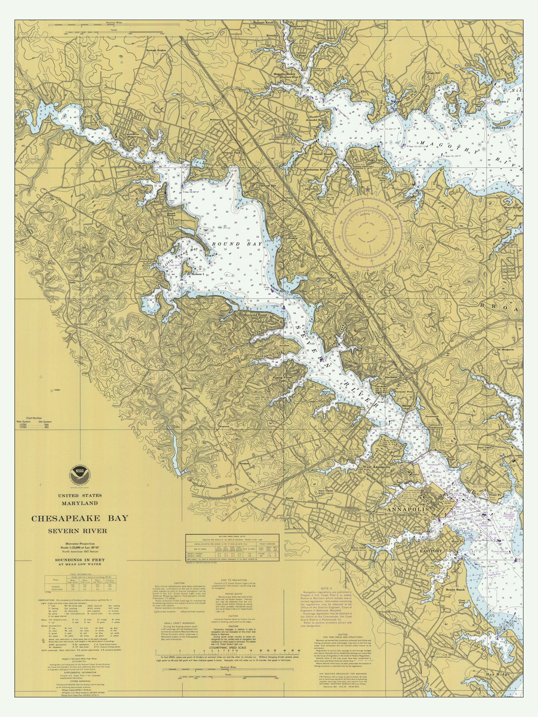 Severn River Map Print: Chesapeake Bay Nautical Chart (1977) - Etsy