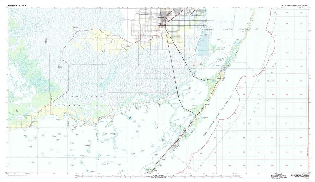 Homestead Map 1982 - Nautical Chart Print - Etsy