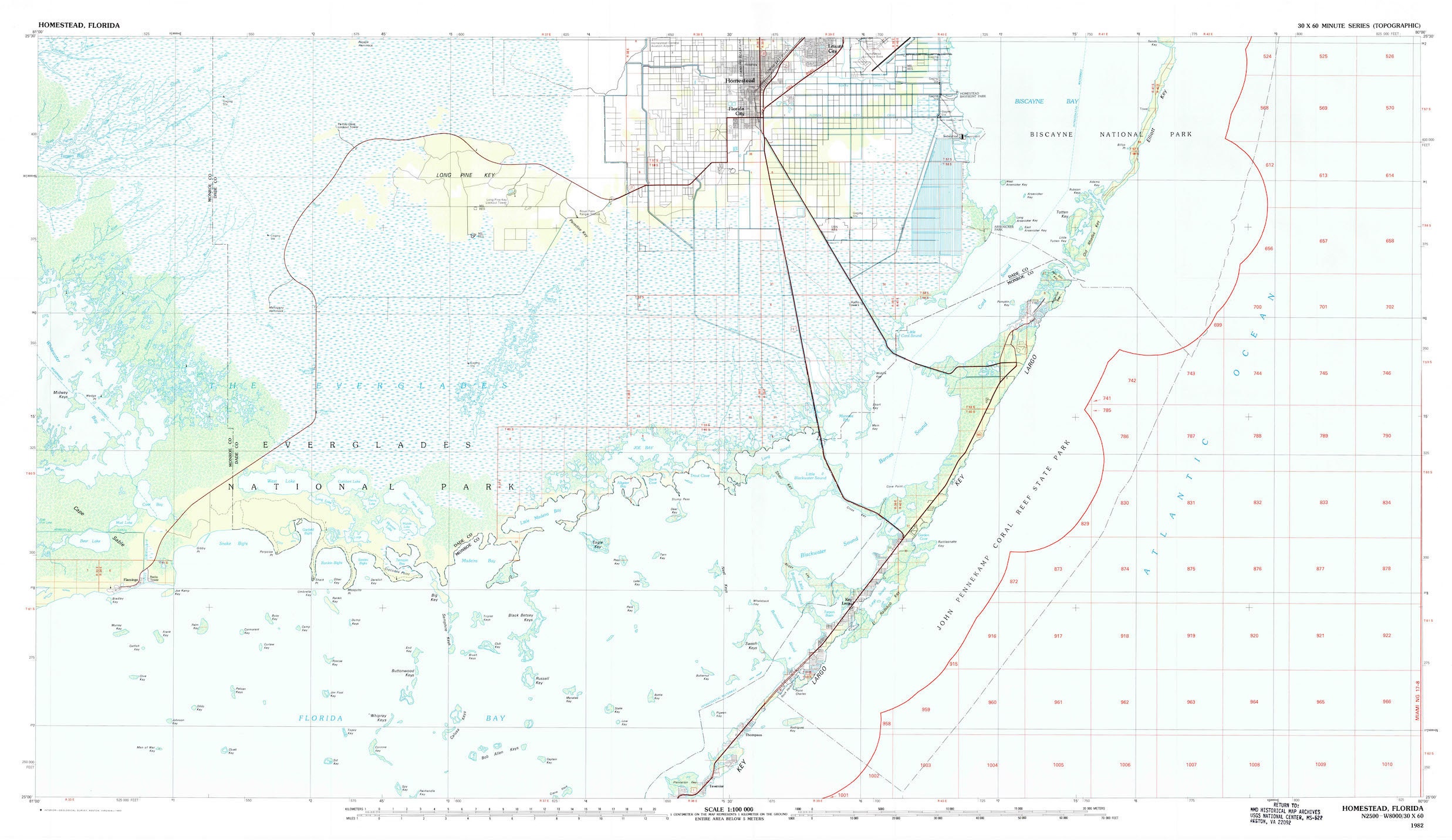 Homestead Map 1982 - Nautical Chart Print - Etsy