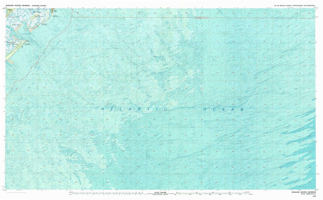 Wassaw Sound Map 1980 - Nautical Chart Print - Etsy