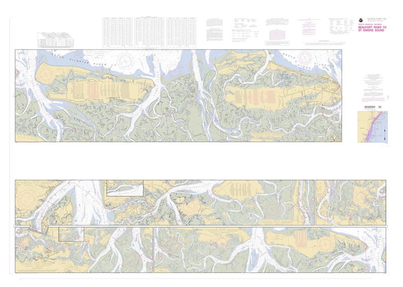 Beaufort River to St. Simons Sound Nautical Chart Print - Etsy