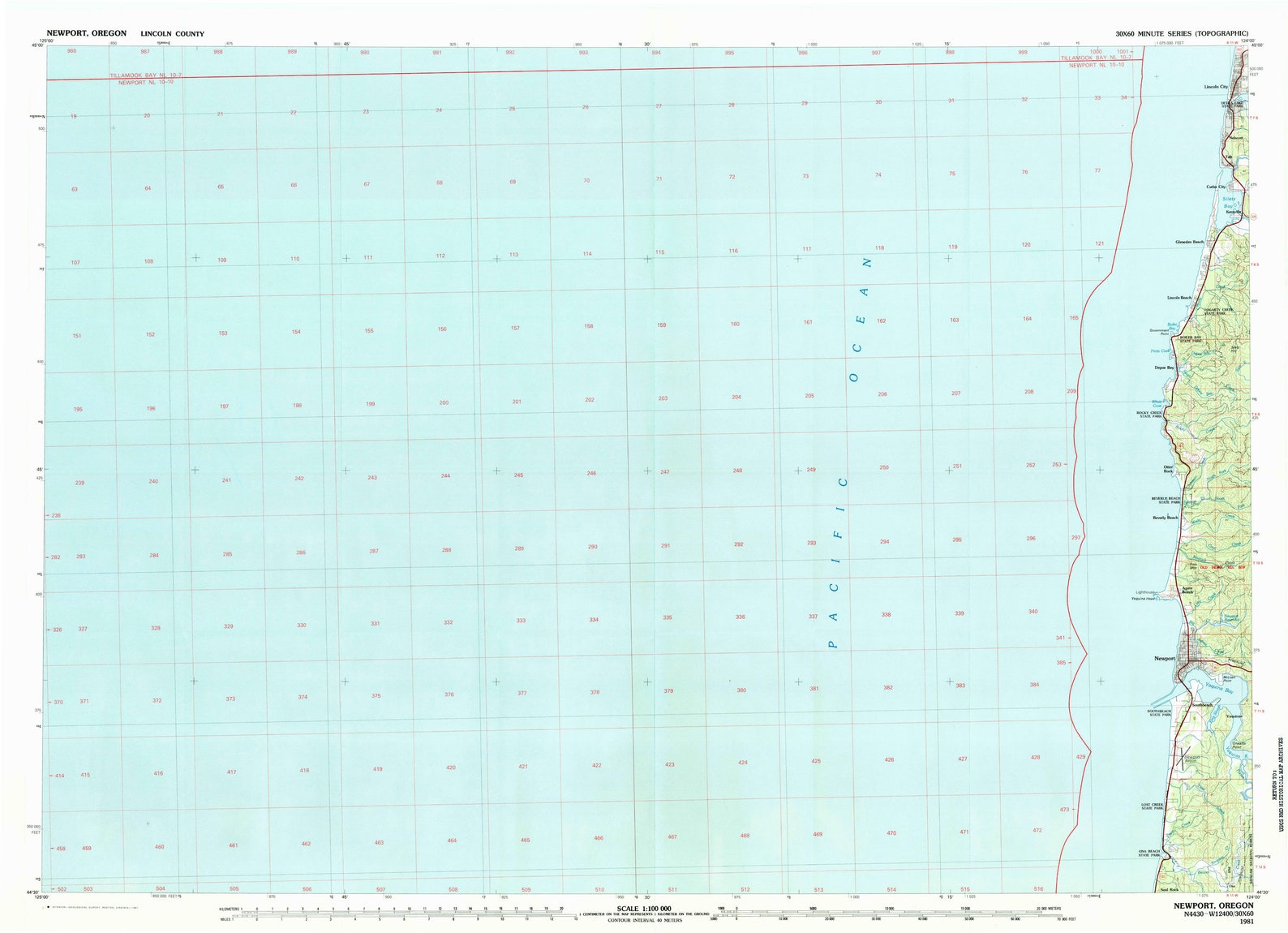 Newport Oregon Topographic Map 1981 Nautical Chart Print - Etsy