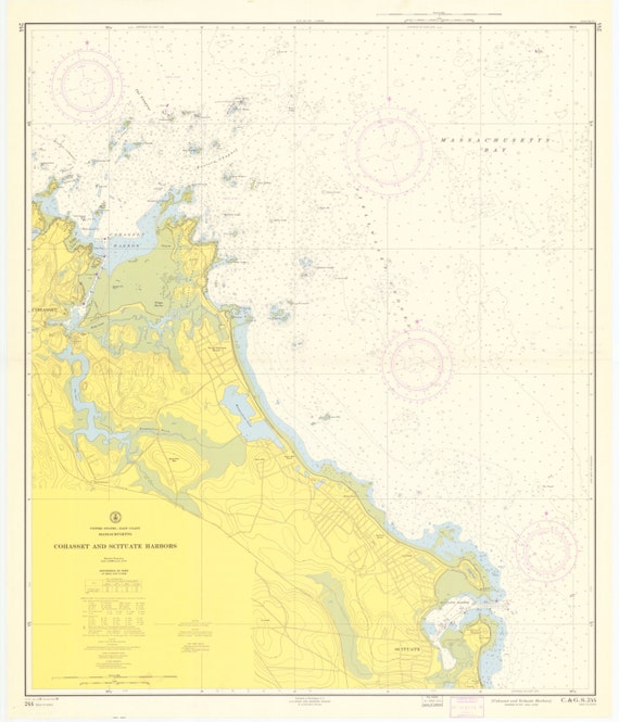 Scituate & Cohasset Harbor Map 1958 Nautical Chart Print | Etsy