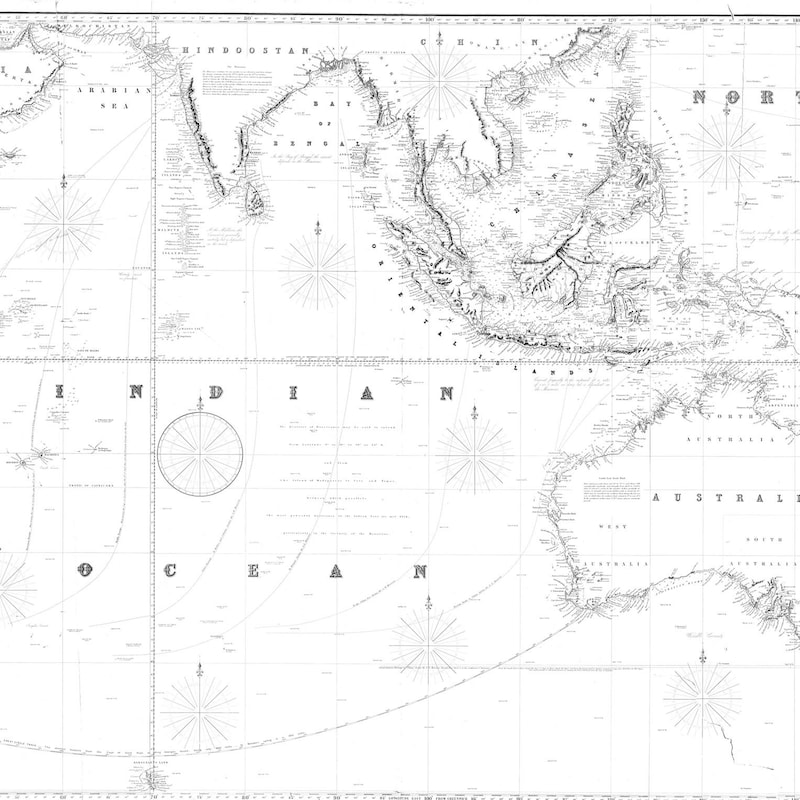 Indian Ocean African Map - Etsy