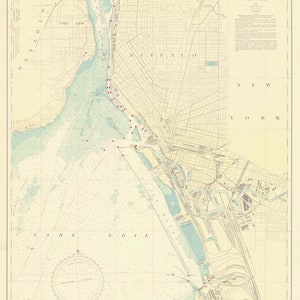 Buffalo Harbor Map 1938 - Nautical Chart Print - Etsy