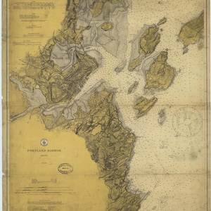 Portland Harbor Map - 1918 - Nautical Chart Print - Etsy