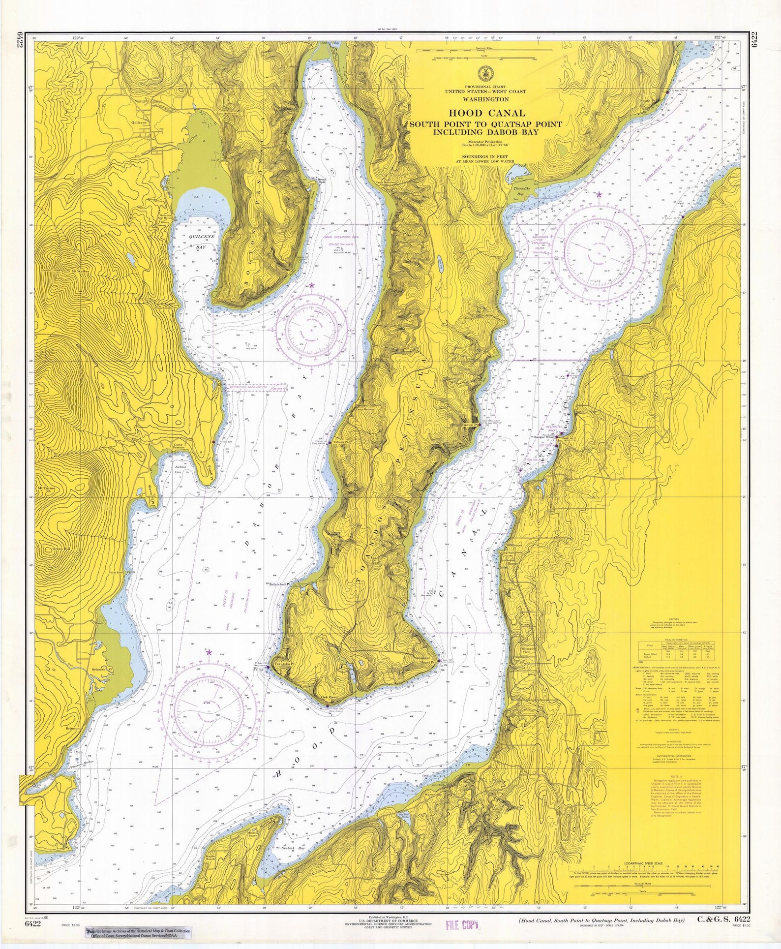 Hood Canal Map 1968 Nautical Chart Print - Etsy