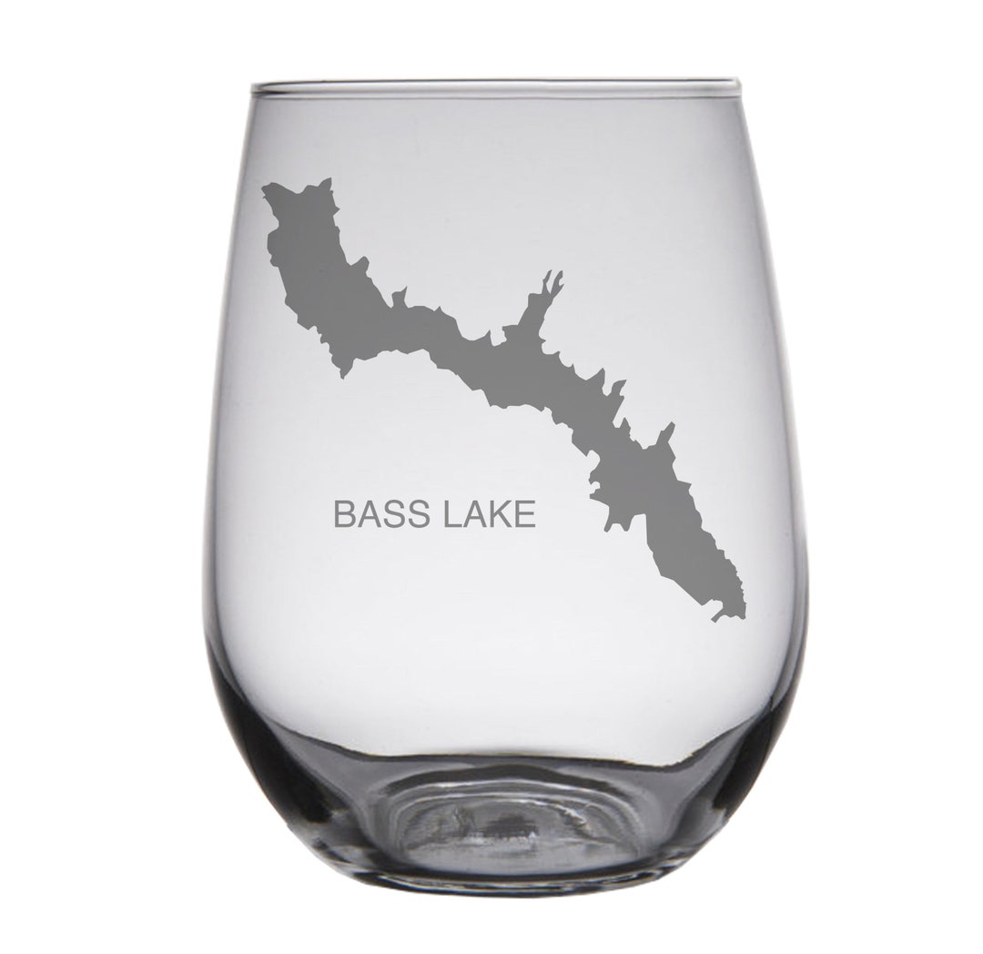 Bass Lake (CA) Map Engraved Glasses - Etsy