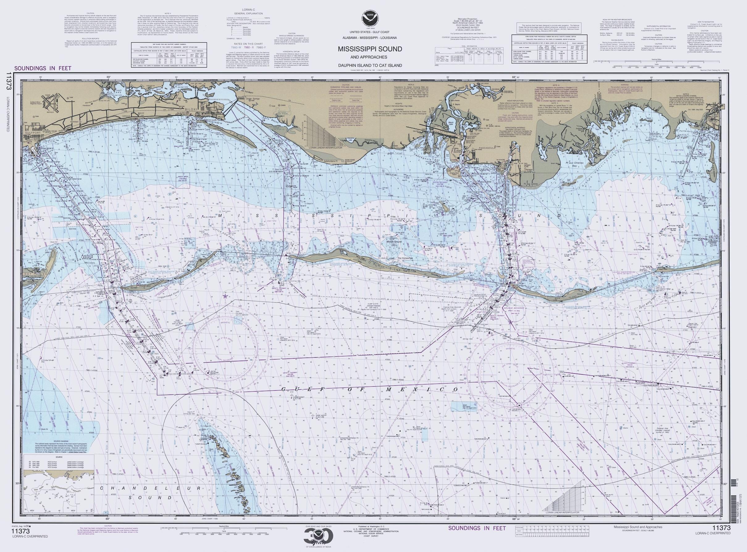 Mississippi Sound 2000 Nautical Chart Print - Etsy