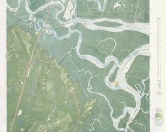 Shellman Bluff Map 1979 Nautical Chart Print | Etsy