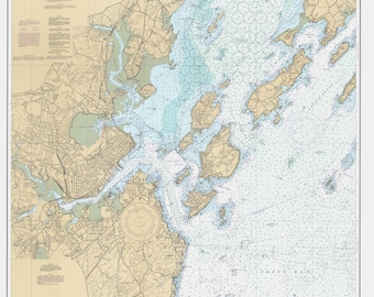 Portland Harbor Map 1918 Nautical Chart Print | Etsy