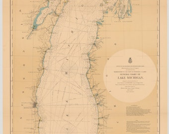 Lake Michigan Map Benona to Point Betsie 1932 | Etsy