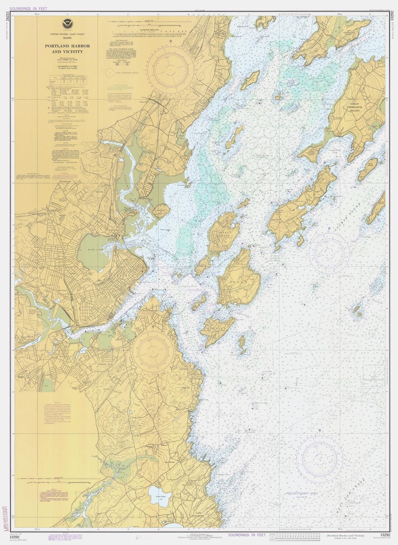 Portland Harbor Map - 1977 - Nautical Chart Print - Etsy