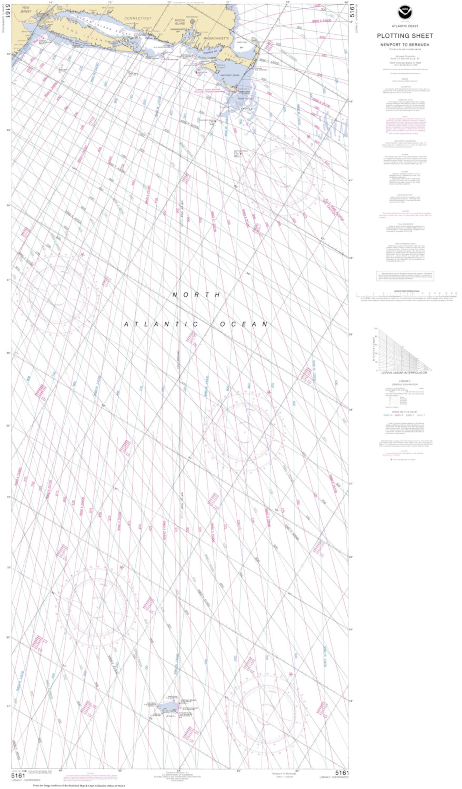 Newport to Bermuda Map NOAA Plotting Sheet Nautical Chart - Etsy