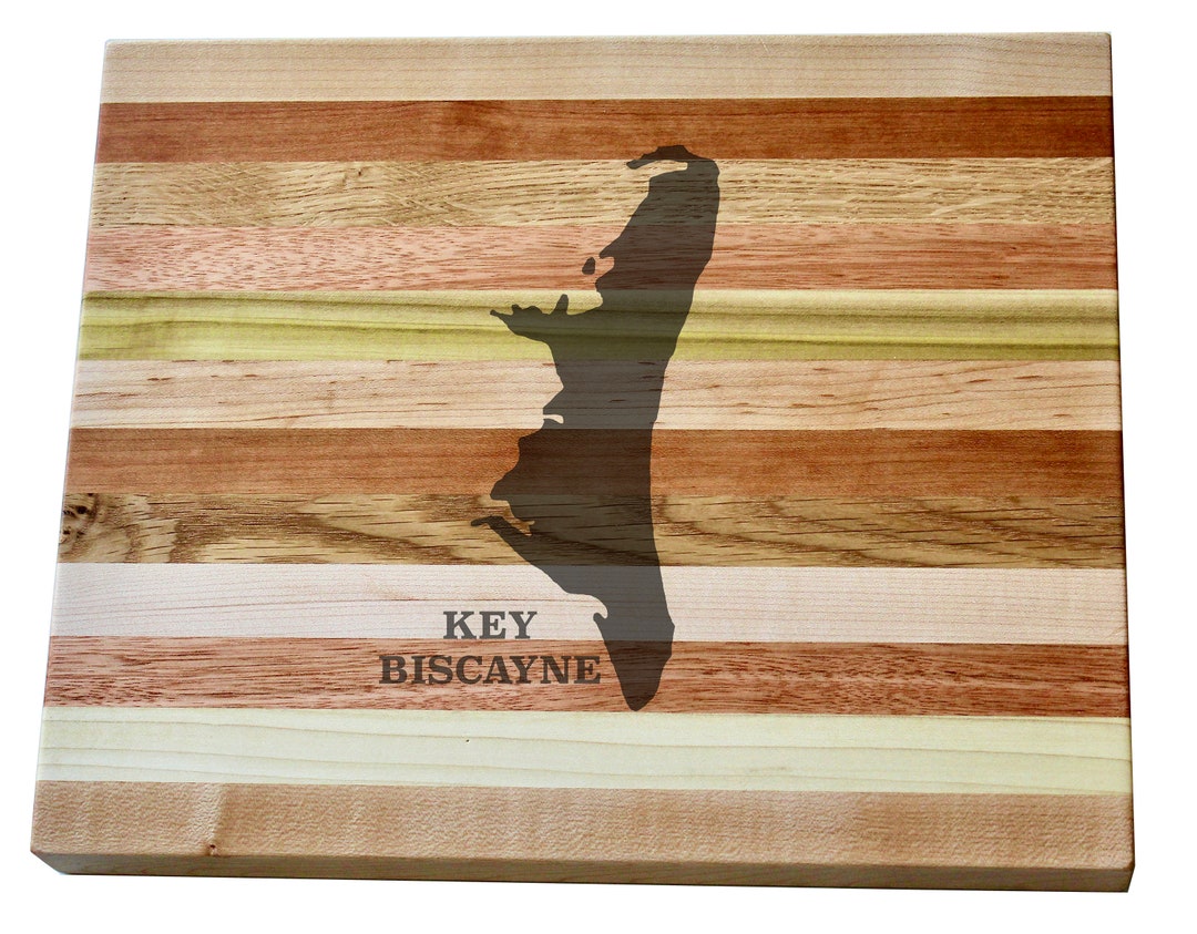 Key Biscayne Map Engraved Wooden Serving Board & Bar Board - Etsy