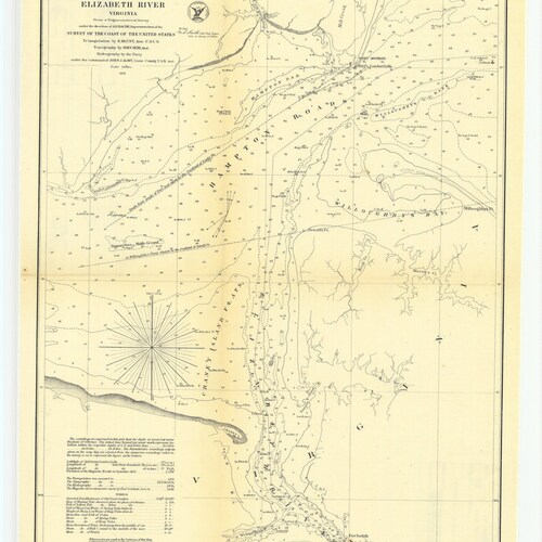 Hampton Roads Map 1930 Nautical Chart Print - Etsy