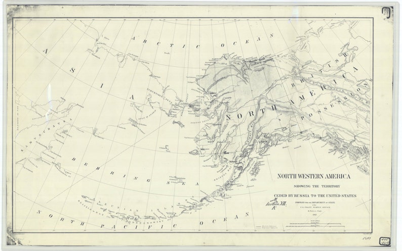 Alaska Map 1867 Nautical Chart Print - Etsy