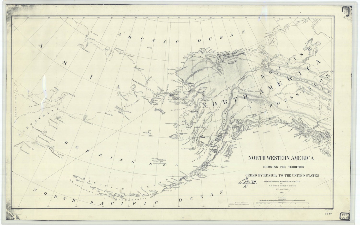 Alaska Map 1867 Nautical Chart Print - Etsy