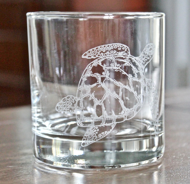Sea Turtle Engraved Glasses - Etsy