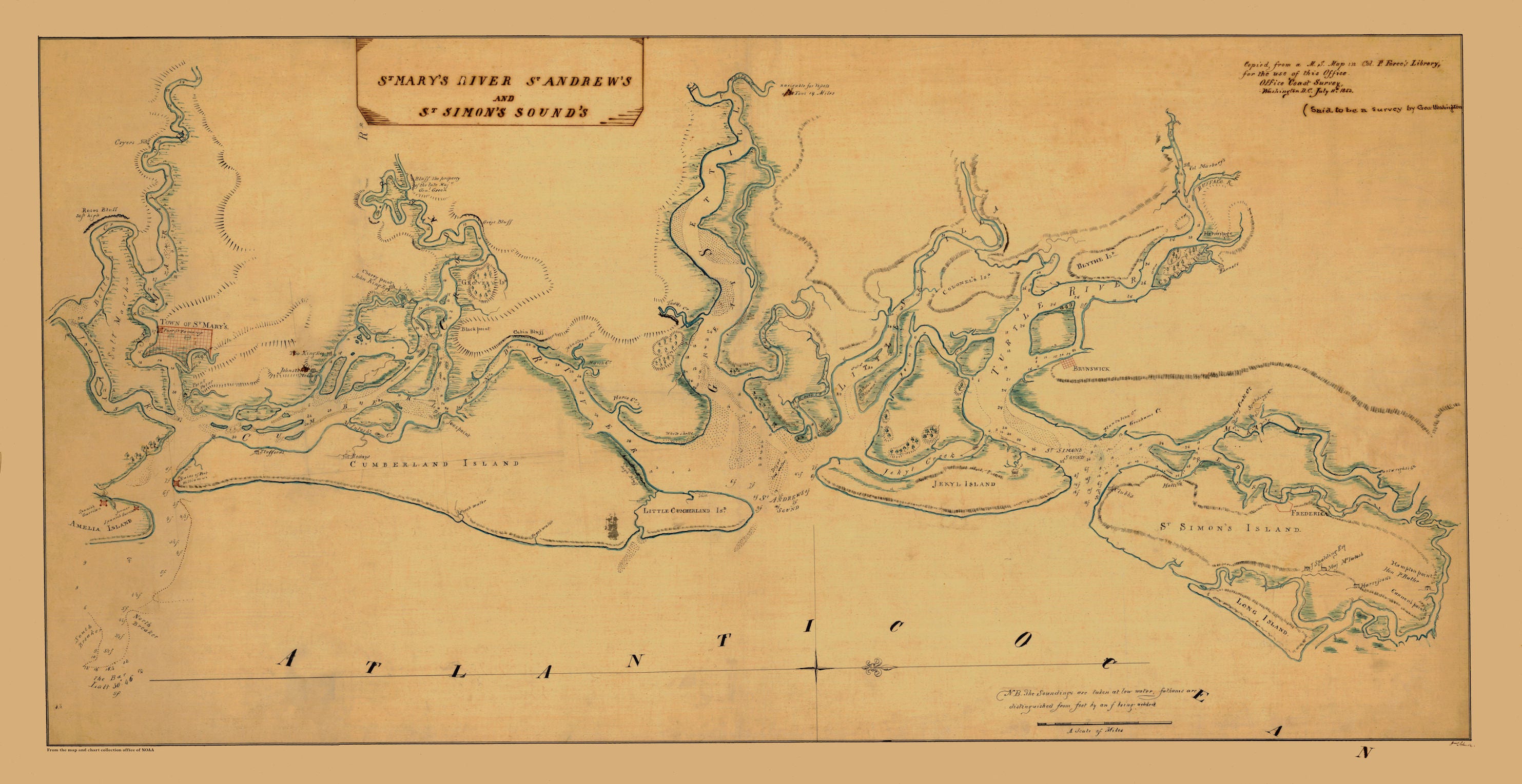 Cumberland, Jekyll and St. Simons Islands Map 1760 - Nautical Chart ...