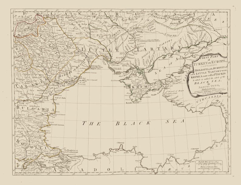 Black Sea Map 1788 | Etsy