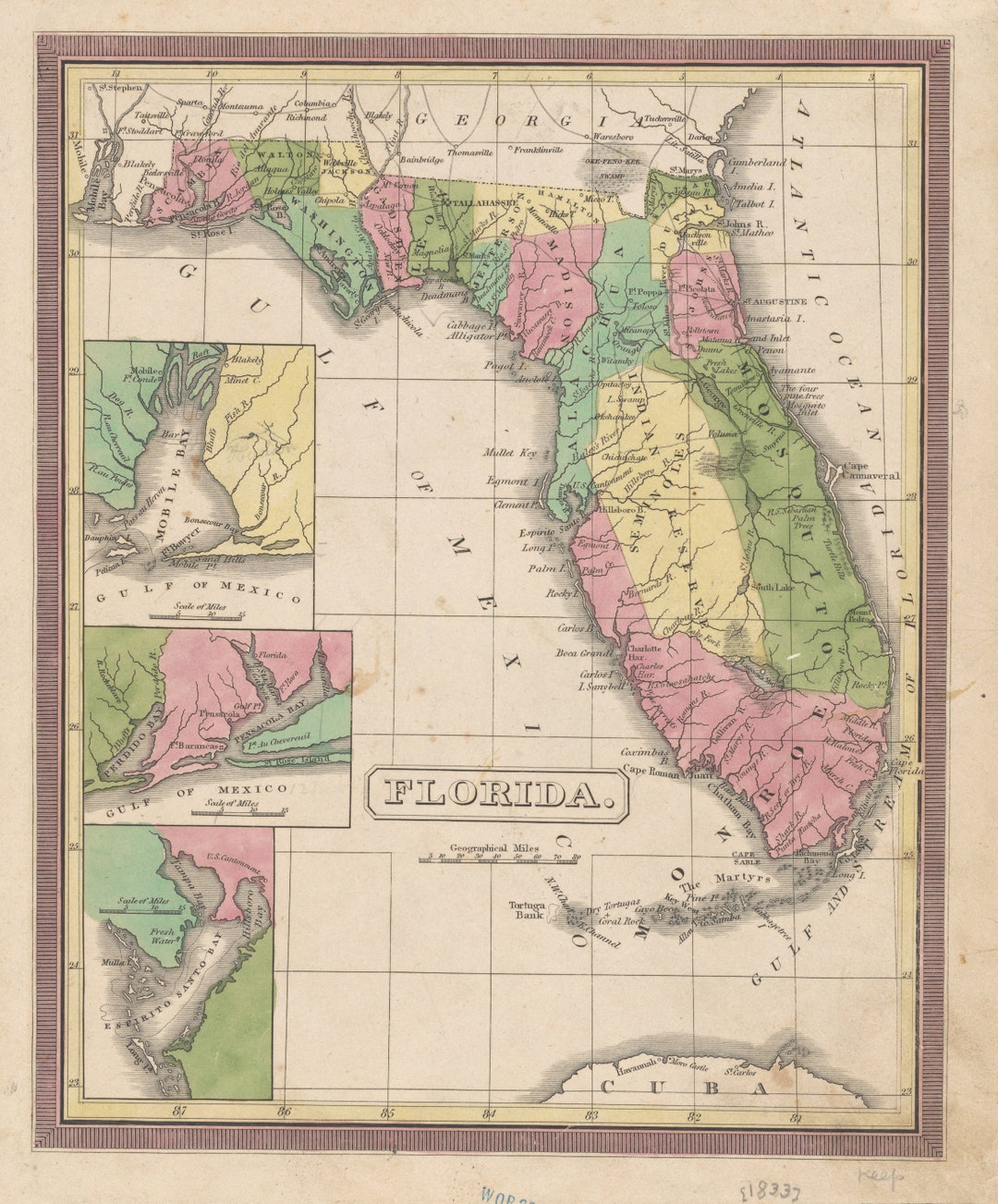 Florida Map - Nautical Chart Print - Etsy