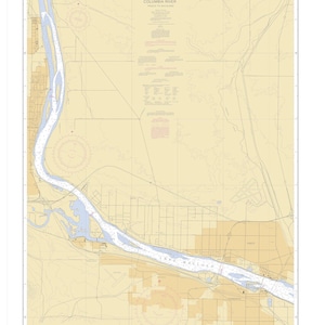 Columbia River Map - Pasco to Richland - 2003 - Nautical Chart Print - Etsy