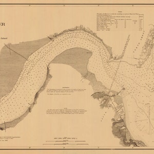 Raritan River Raritan Bay to New Brunswick Map 1874 Nautical Chart ...