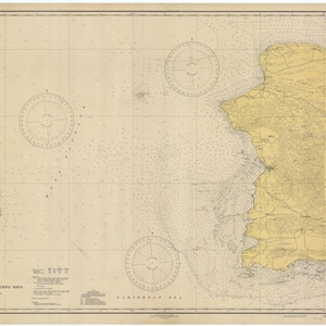 Puerto Rico - West Coast Map 1944 - Nautical Chart Print - Etsy