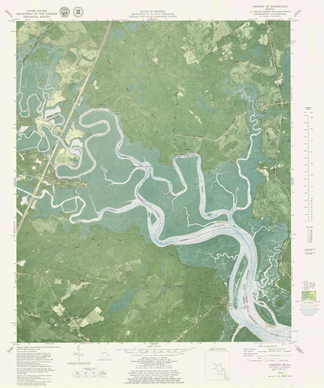 Limerick Map - 1979 - Nautical Chart Print - Etsy