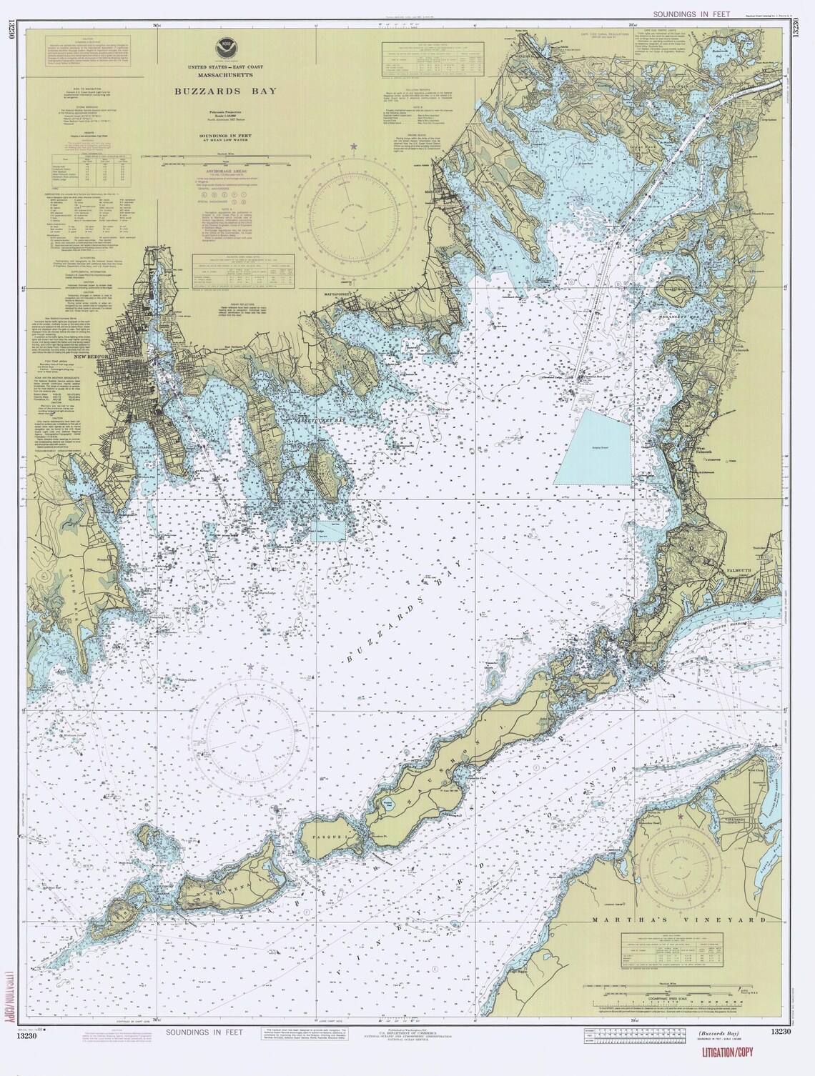 Buzzards Bay Map 1986 Nautical Chart Print | Etsy