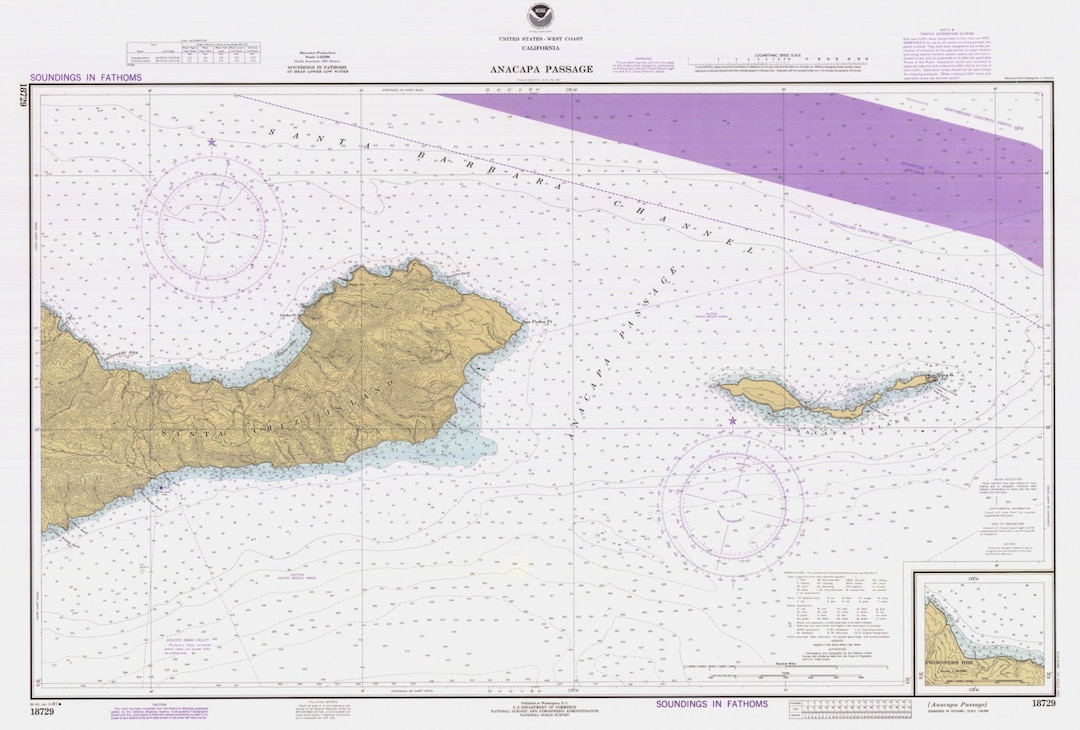 Anacapa Passage Map 1981 - Nautical Chart Print - Etsy