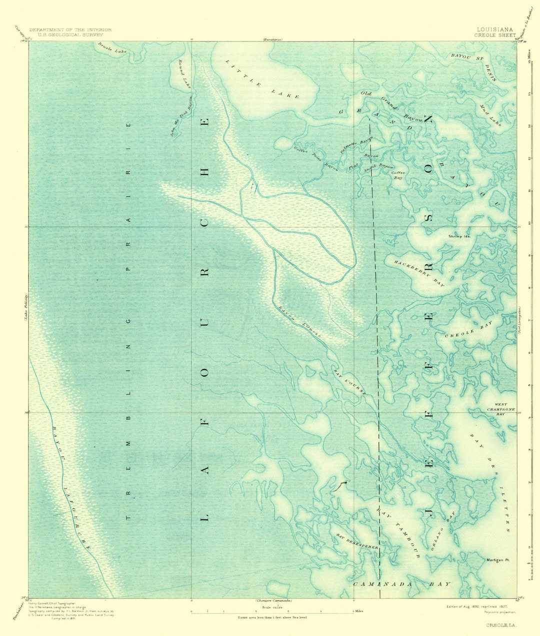 Creole (LA) Map - 1892 - Etsy