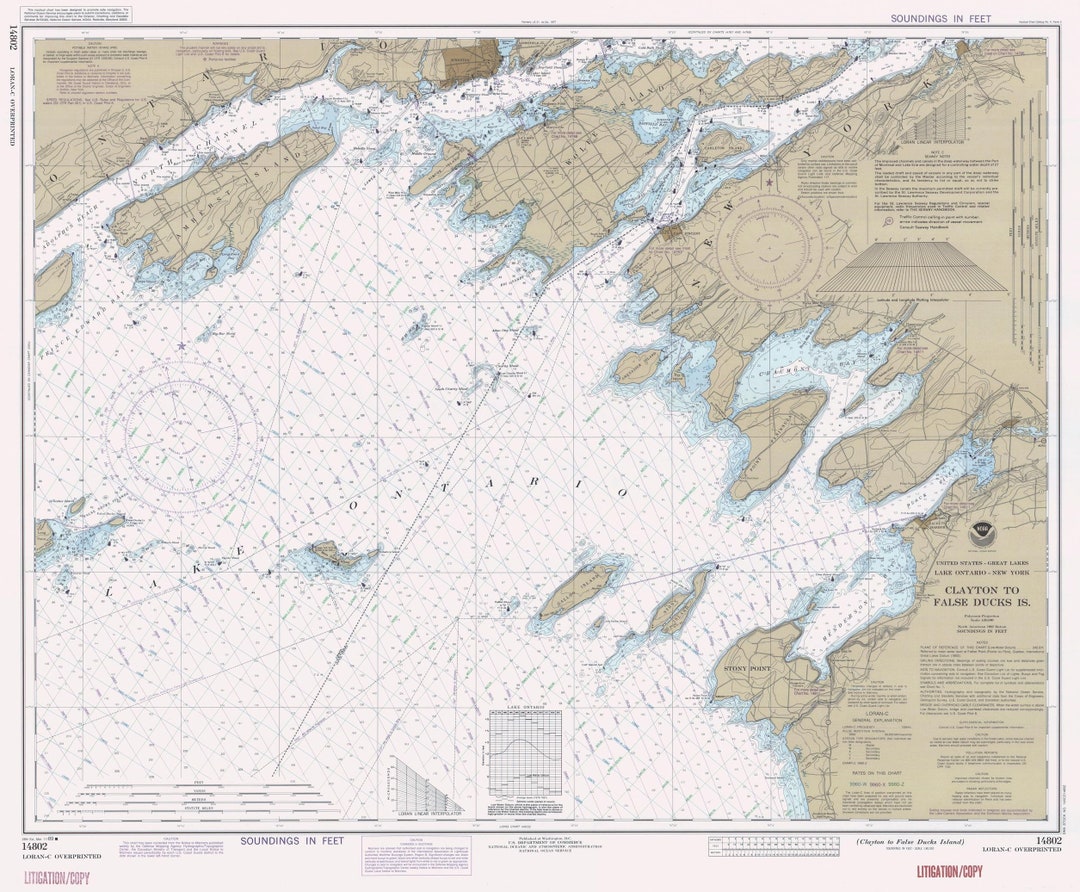 Clayton to False Ducks Island Map - 1989 - Nautical Chart Print - Etsy