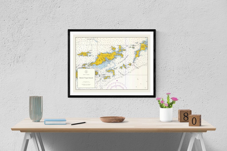 British Virgin Islands Map (BVI) - 1962 - Nautical Chart Print - Etsy