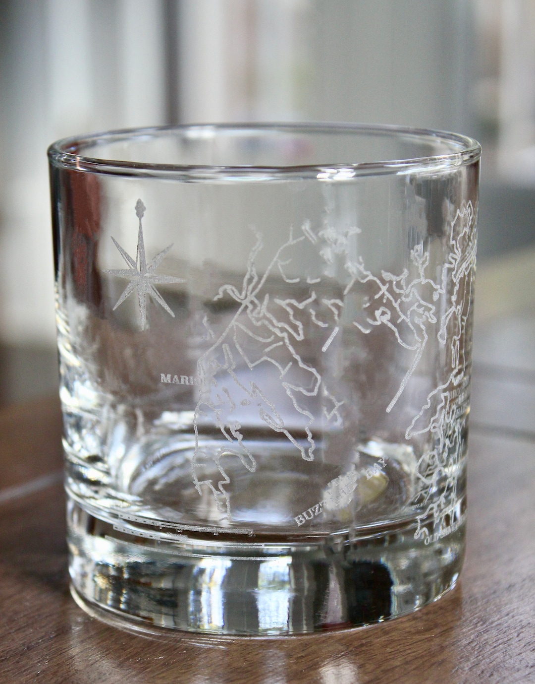 Buzzards Bay Map Engraved Glasses - Etsy
