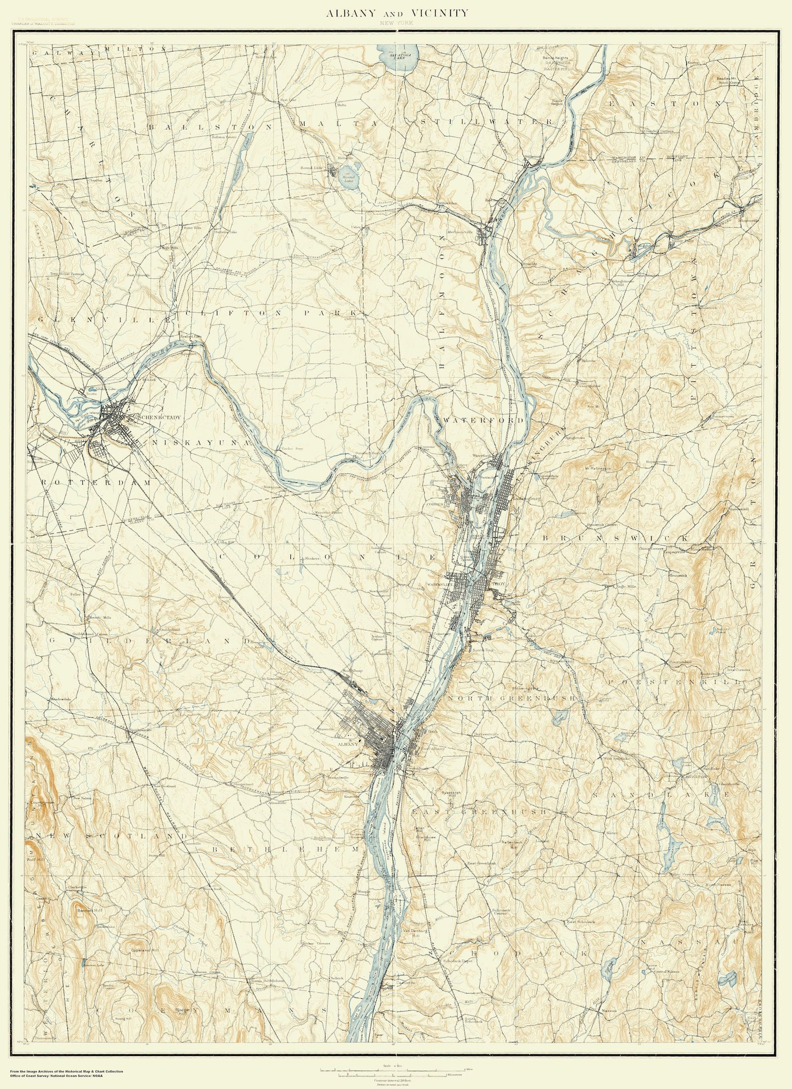 Albany Map & Vicinity - Nautical Chart Print - Etsy