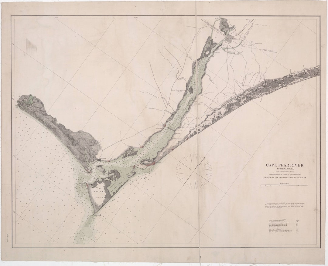 Cape Fear River Map - Etsy